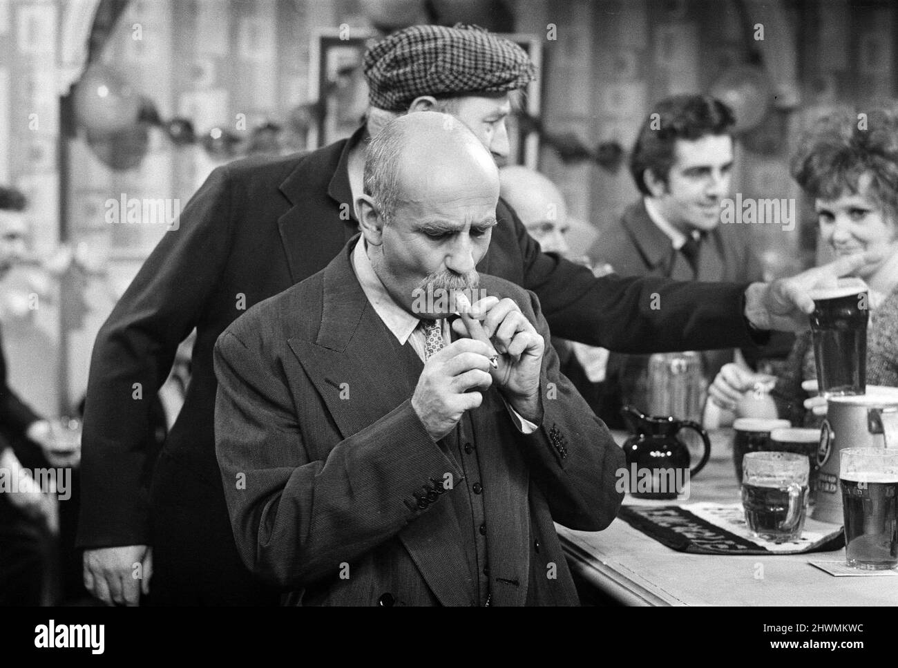 Rehearsals for a Christmas special of "Till Death Us Do Part". Pictured ...