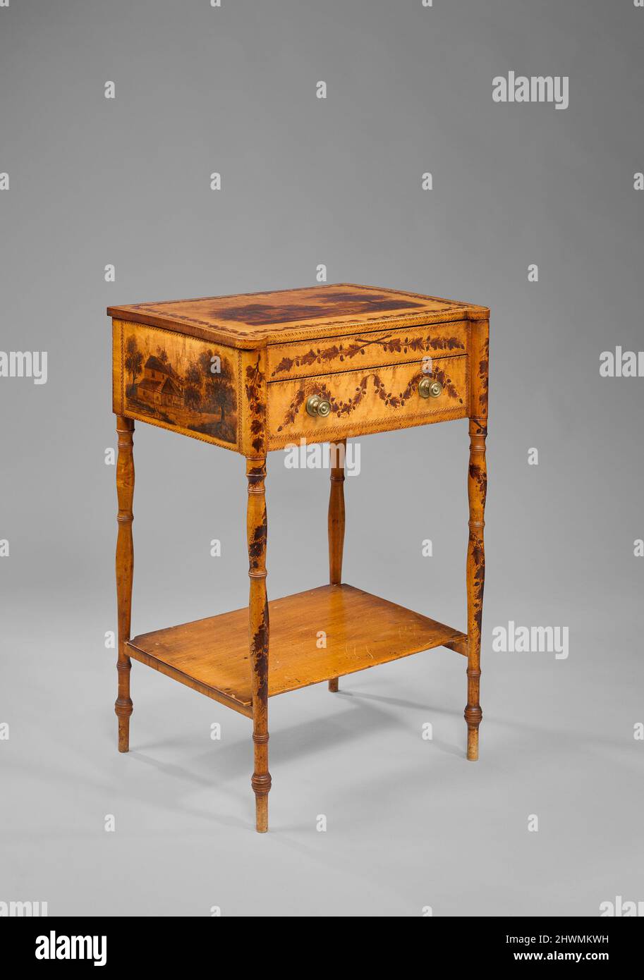 Worktable. Decorator: Sarah Hooker Leavitt, American, 1797–1837 Stock ...