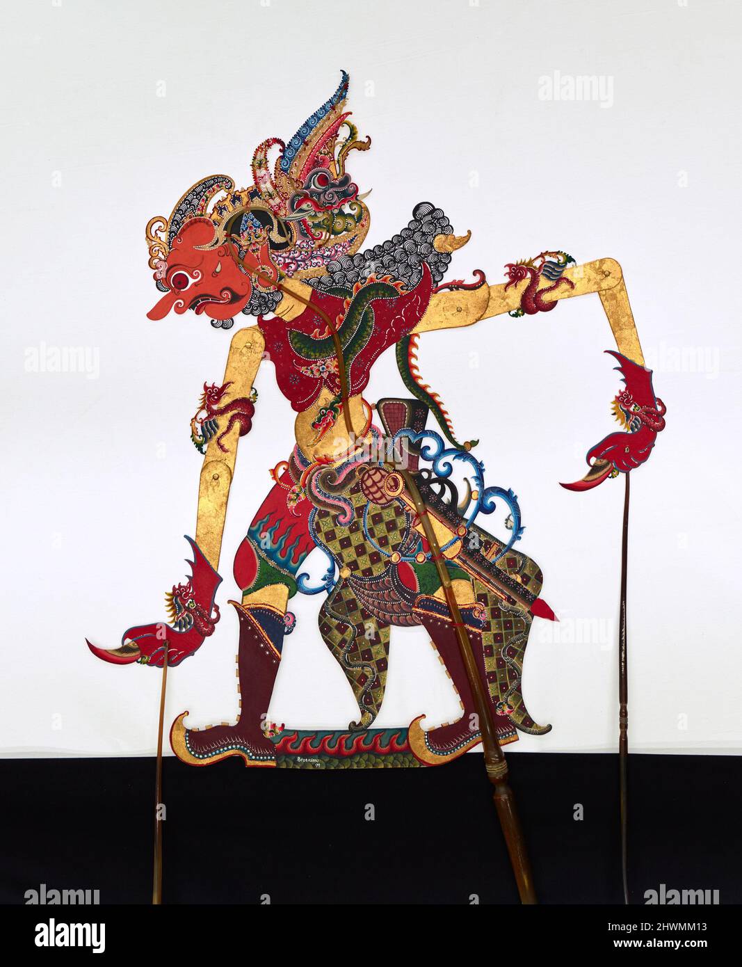 Shadow Puppet (Wayang Kulit) of Bima or Bratasena. Maker: Ki Enthus Susmono, Indonesian, 1966 ...