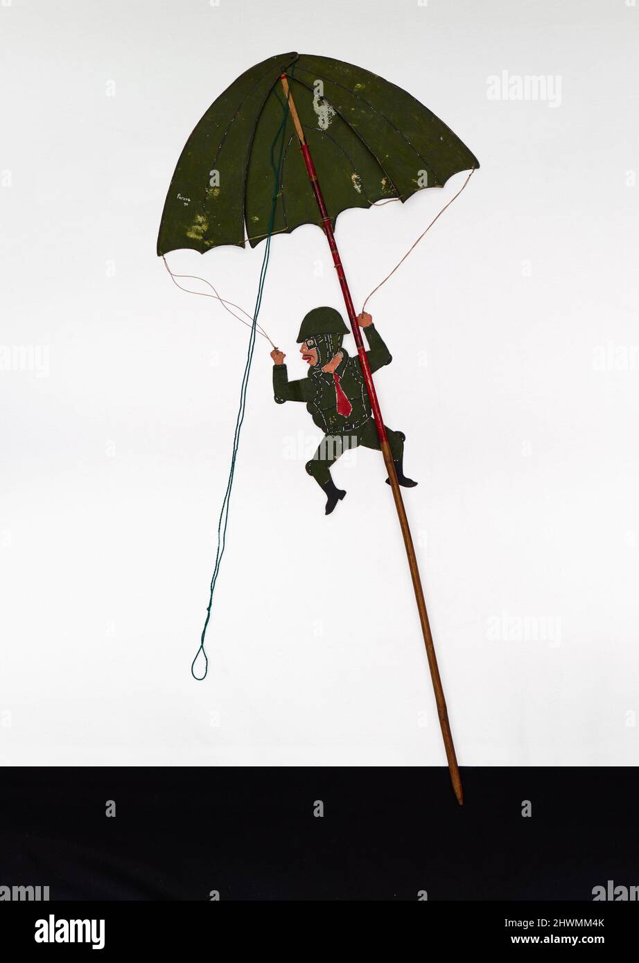 Shadow Puppet (Wayang Kulit) of a Paratrooper or Parasit. Maker: Ki ...