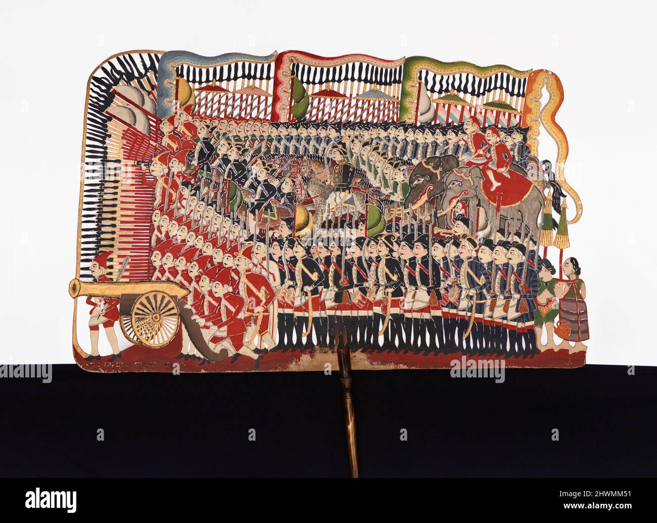Shadow Puppet (Wayang Kulit) of Rampokan or Marching Army, from the set ...