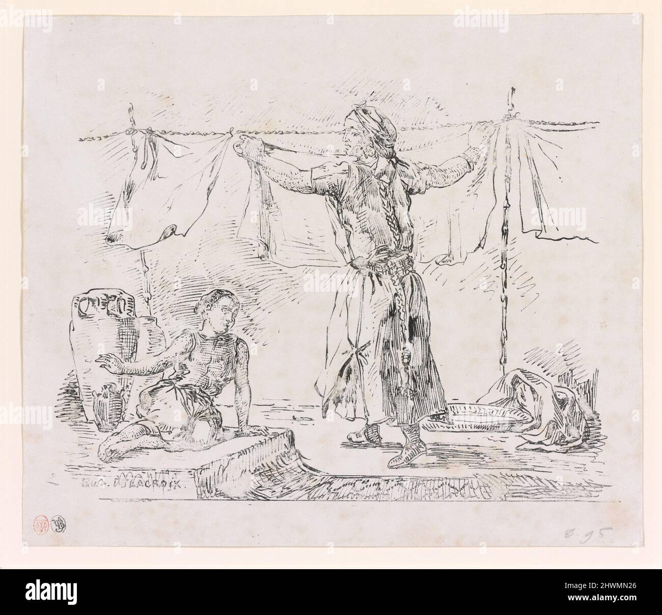 Femme de Tanger étendant du linge (Woman of Tangier Hanging Laundry ...