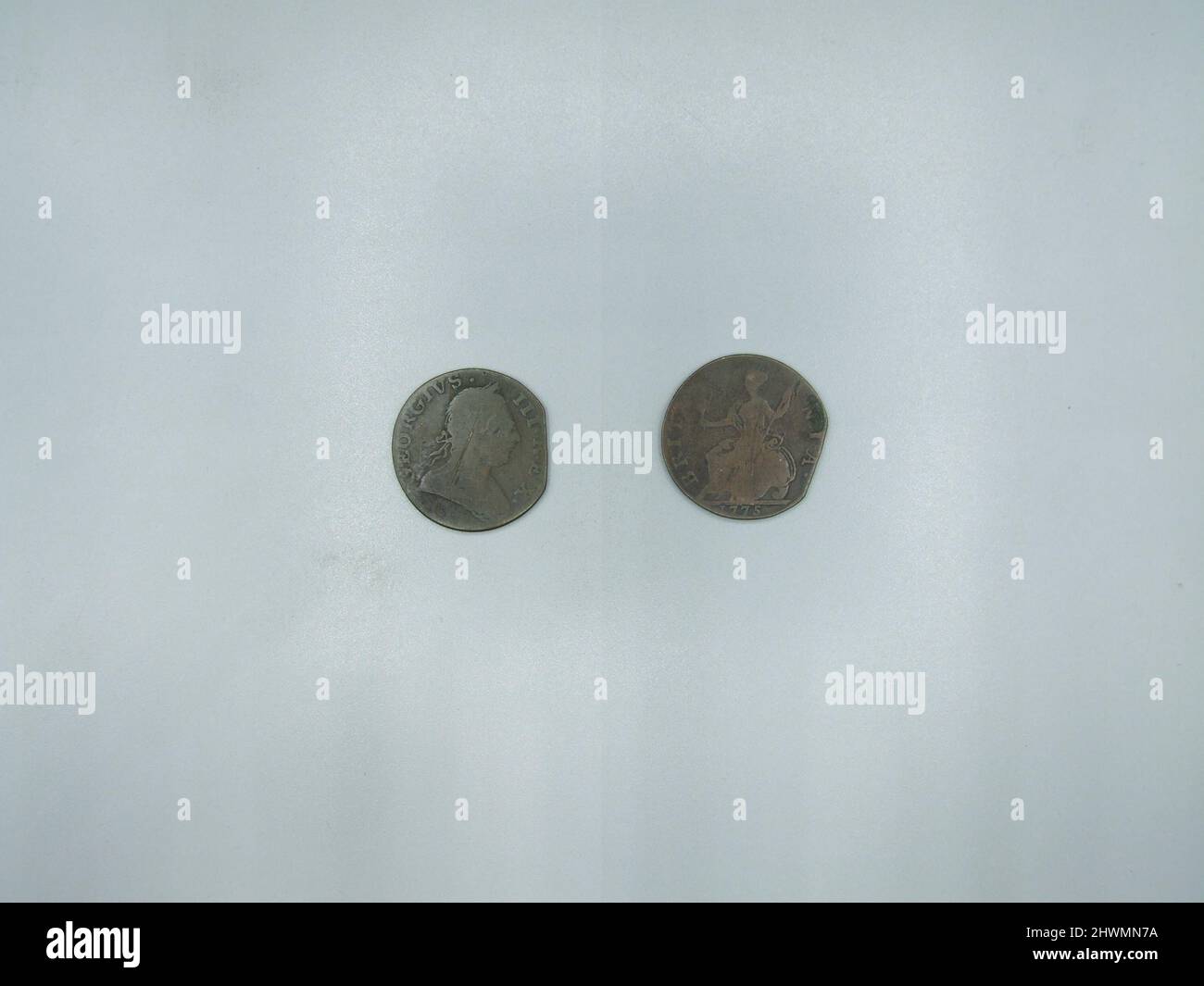 Halfpenny of George III, King of Great Britain from London. Ruler ...