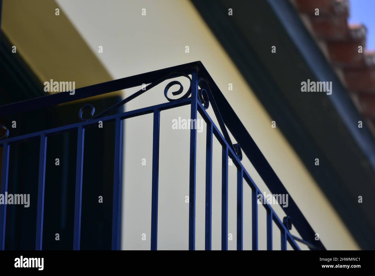 Traditional Neoclassical house handcrafted wrought iron balcony railing ...