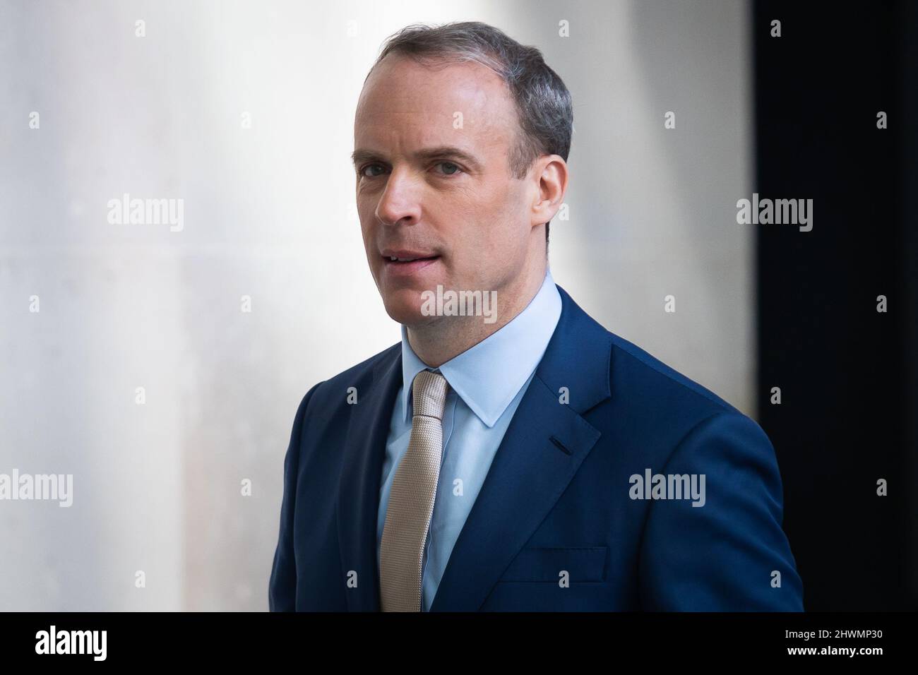 Dominic Raab arrives at BBC Broadcasting House to appear on Sophie ...