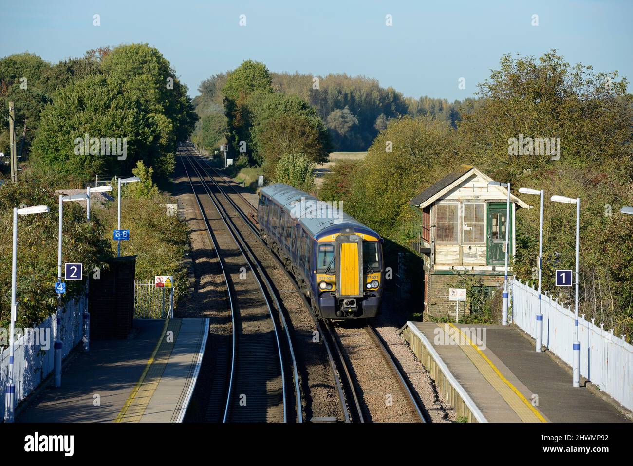 A train approaches Wye station in Kent, UK Stock Photo - Alamy