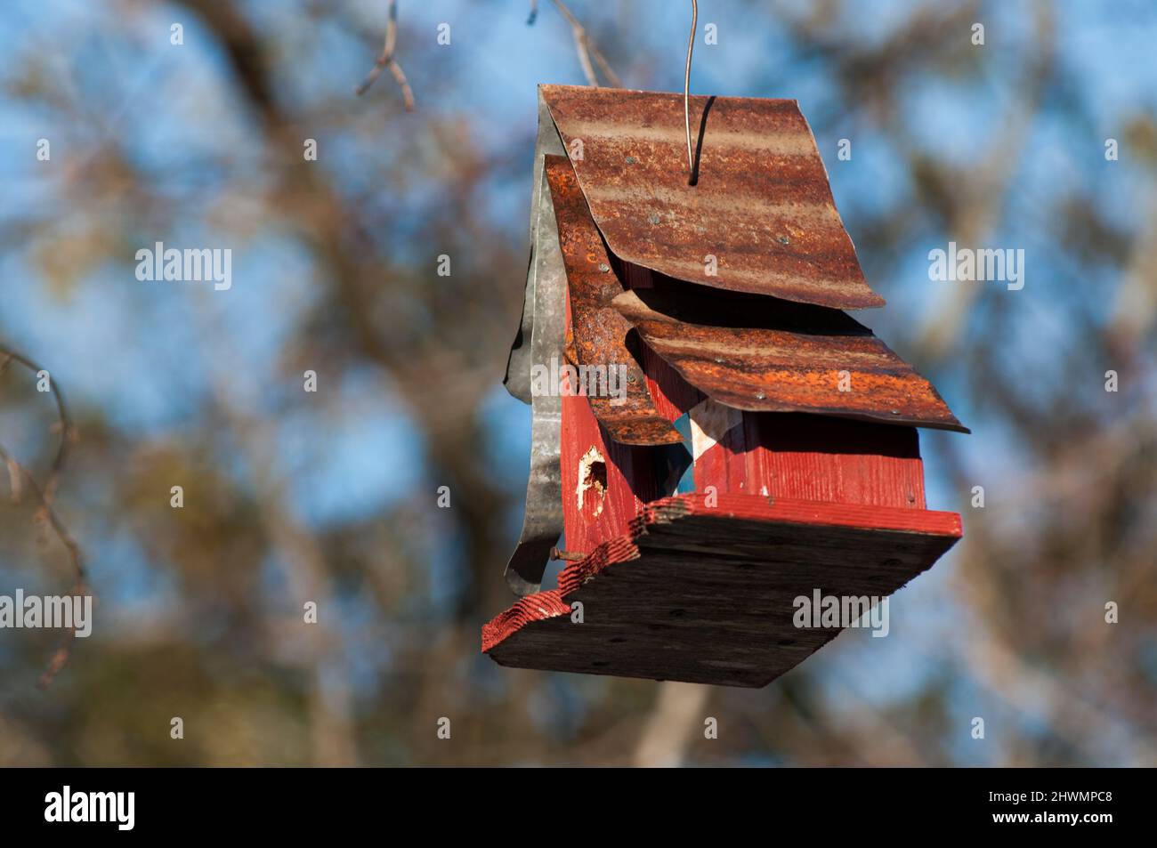 Rustic red bird house with in Annandale, Virginia, USA Stock Photo - Alamy