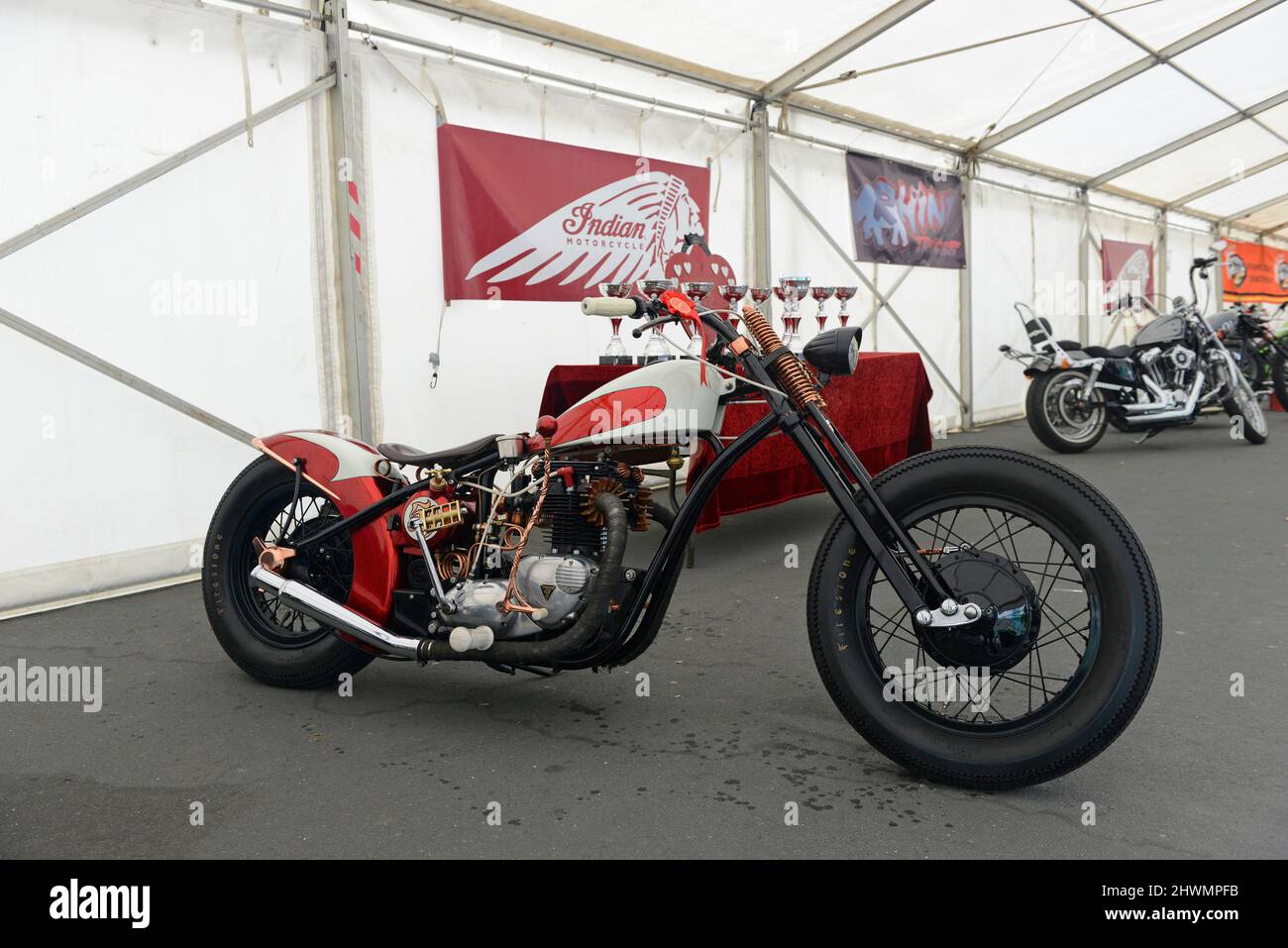 An award-winning custom motorbike on display at the Brightona ...