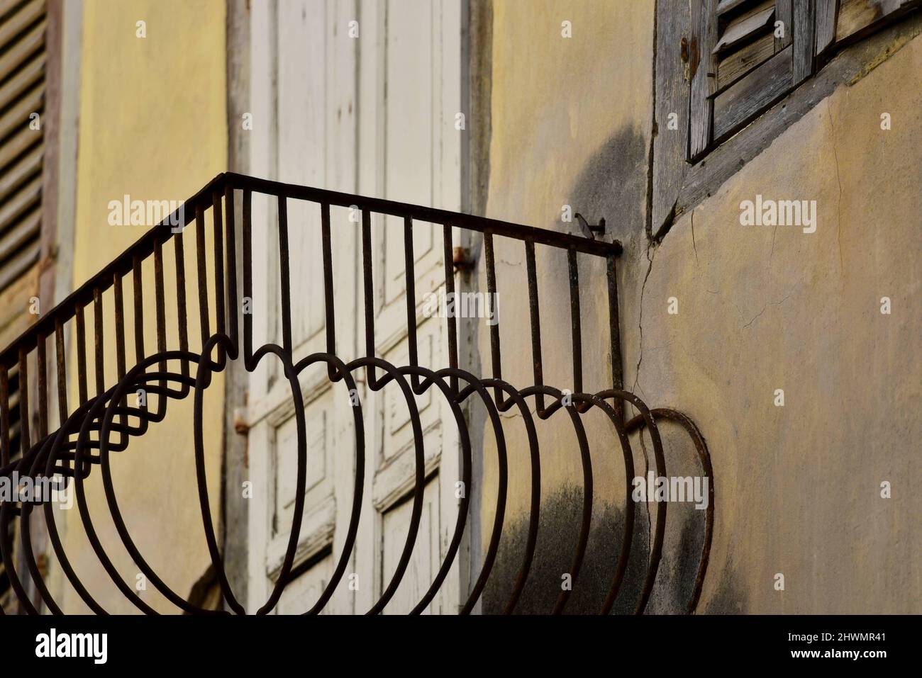 Traditional rural house handcrafted wrought iron balcony railing ...