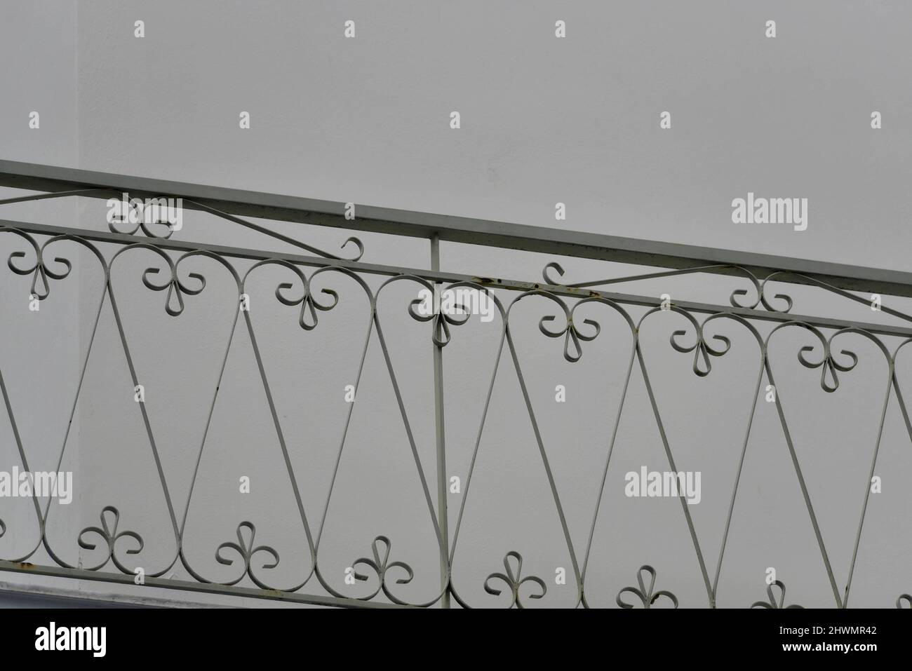 Traditional rural house handcrafted grey wrought iron balcony railing ...