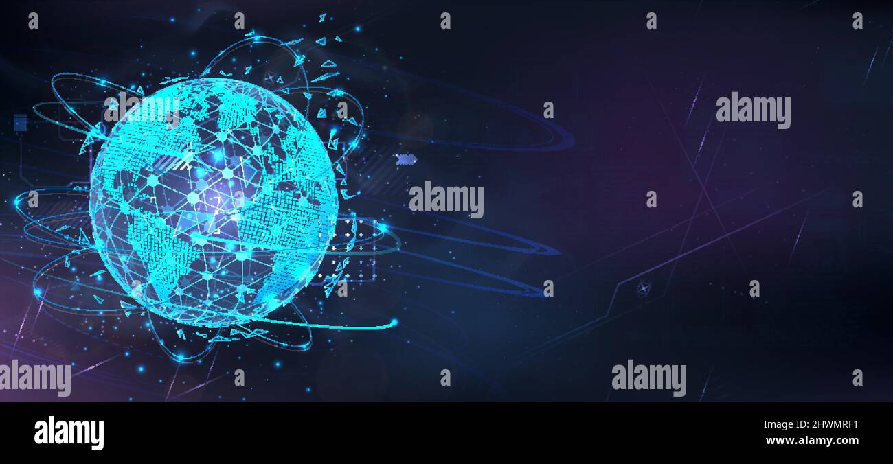 Earth Globe with digital elements, concept Technologies and ...