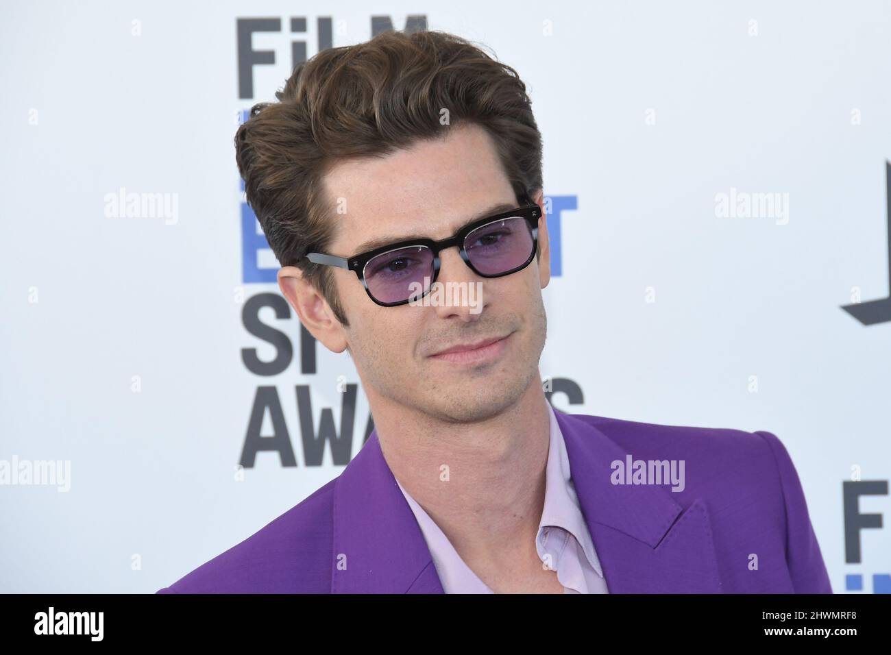 Andrew Garfield arrives at the 2022 Film Independent Spirit Awards held ...
