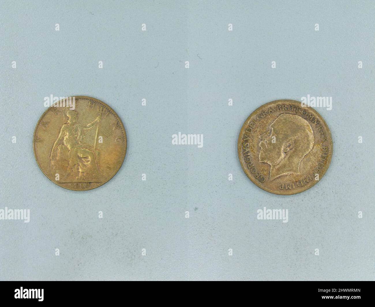 1 Farthing of George V, King of Great Britain. Ruler: George V, King of ...