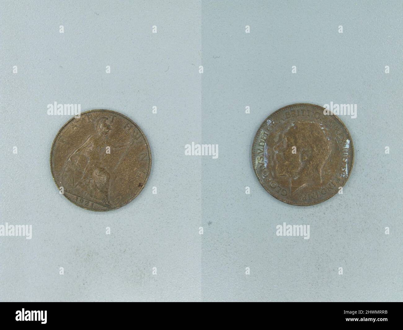 1 Farthing of George V, King of Great Britain. Ruler: George V, King of ...