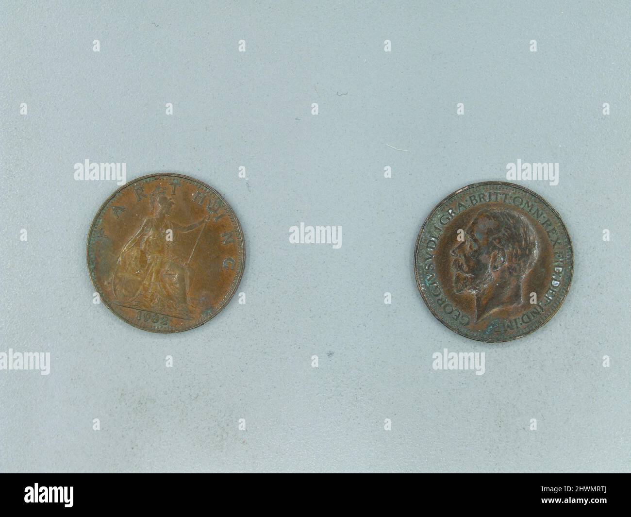 1 Farthing of George V, King of Great Britain. Ruler: George V, King of ...
