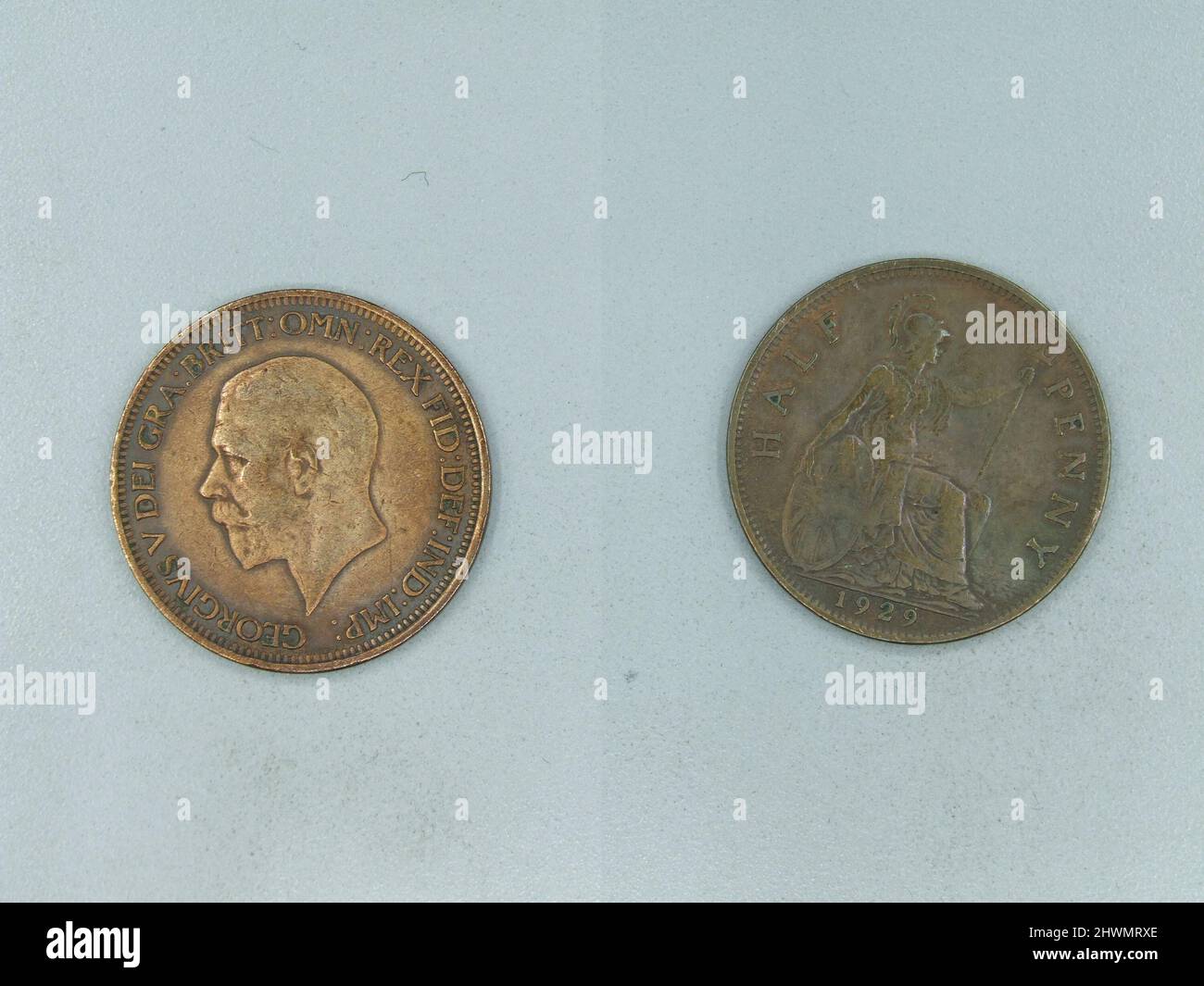 Halfpenny of George V, King of Great Britain. Ruler: George V, King of ...