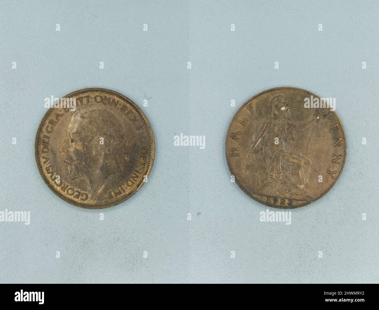 Halfpenny of George V, King of Great Britain. Ruler: George V, King of ...