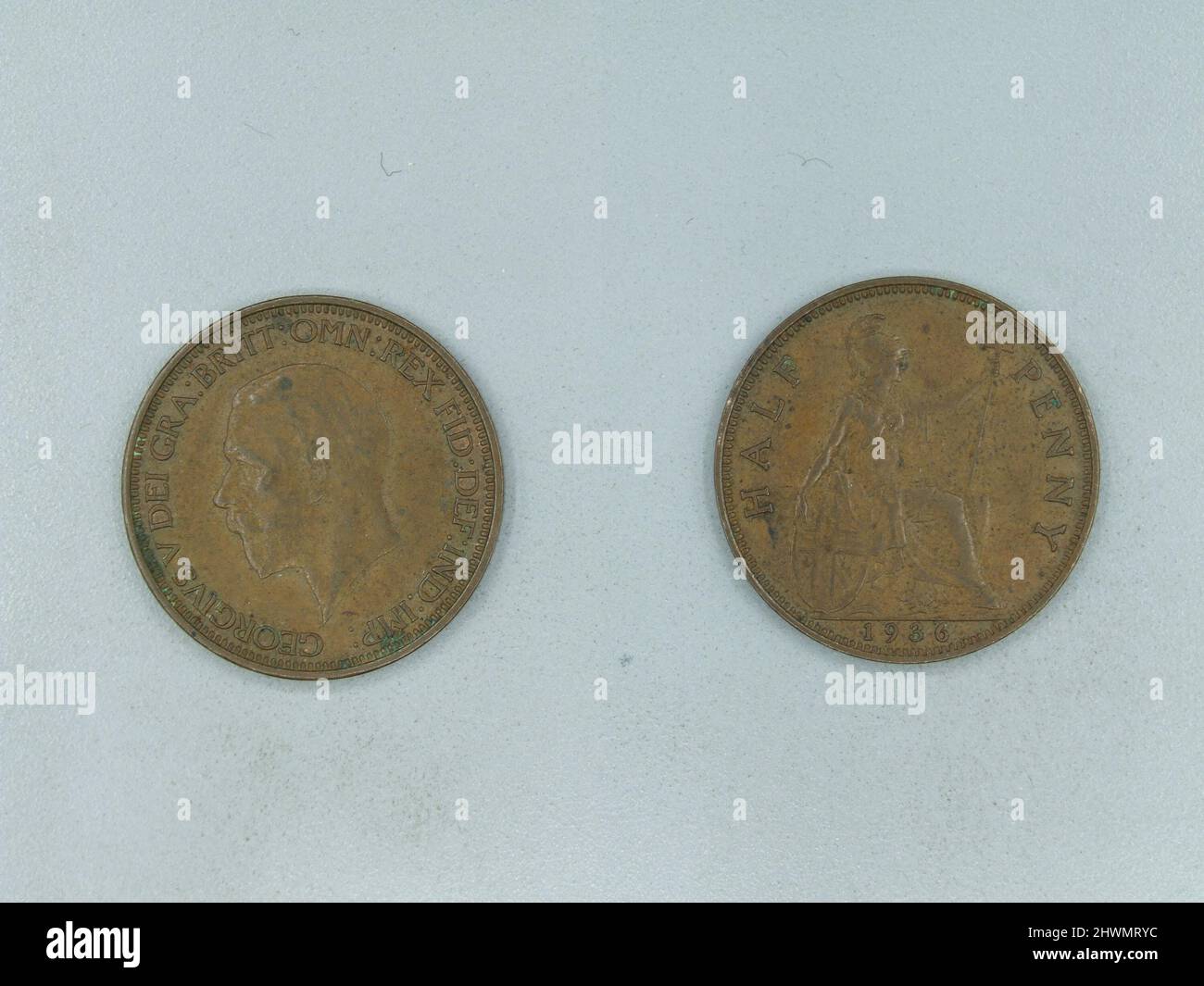 Halfpenny of George V, King of Great Britain. Ruler: George V, King of ...
