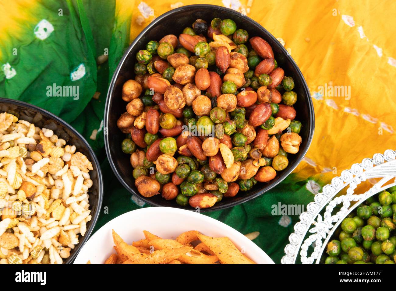 Salted Namkeen Mixed Nuts Mixture Namkin Or Chakhna Is Made Of Roasted ...