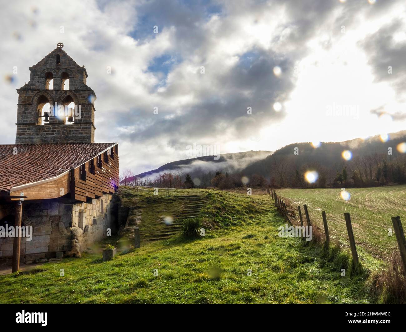 Church golden hour Santa María de Valverde Stock Photo - Alamy