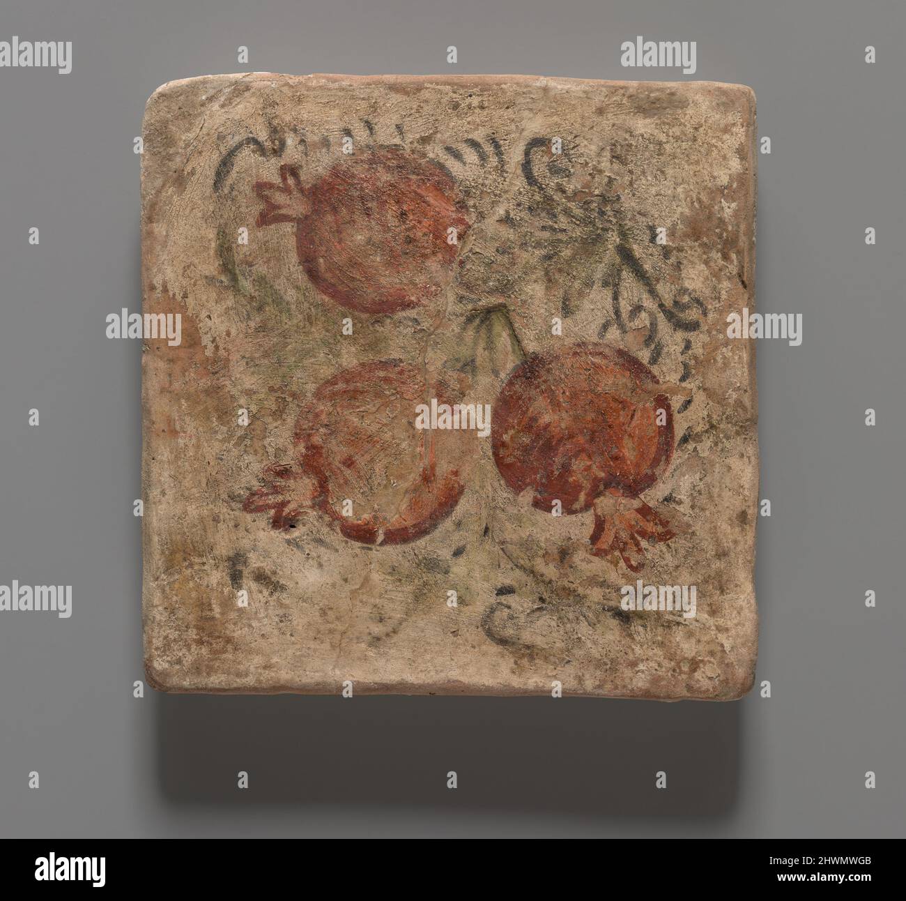 Tile with Three Pomegranates Stock Photo - Alamy