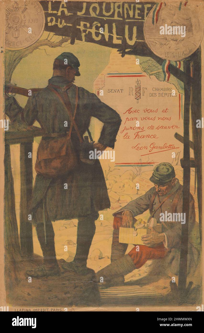 La Journée du Poilu. Artist: Lucien Hector Jonas, French, 1880 ...
