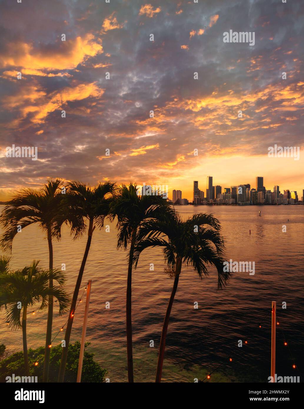 sunset tropical miami usa florida Stock Photo - Alamy