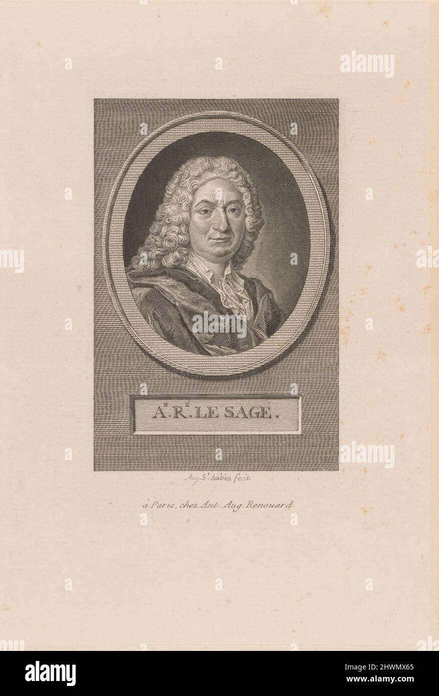 Alain-René Le Sage. Engraver: Augustin de Saint-Aubin, French, 1736 ...