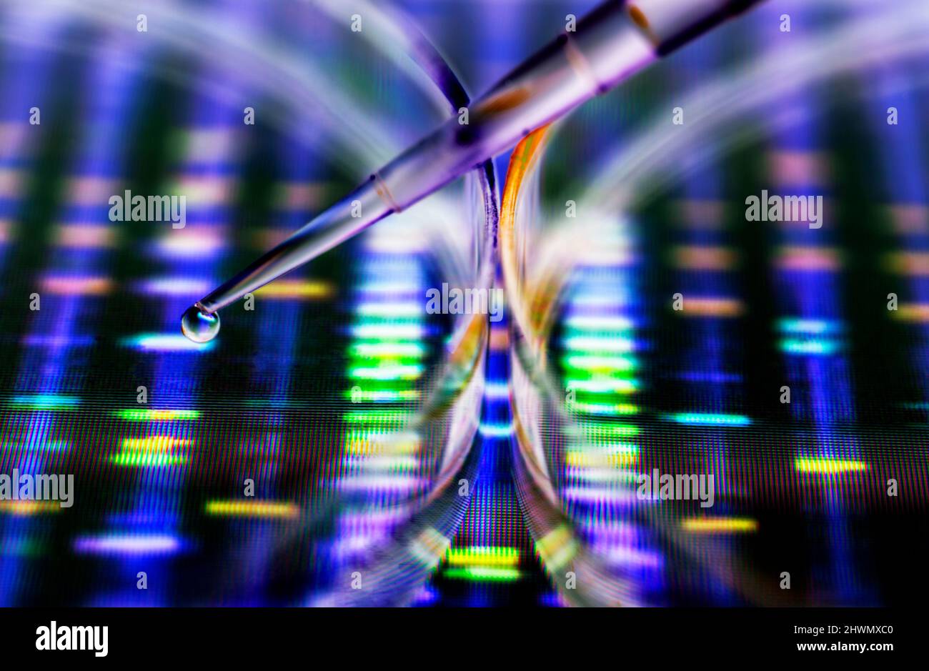 Conceptual image to illustrate DNA research into gene editing Stock ...