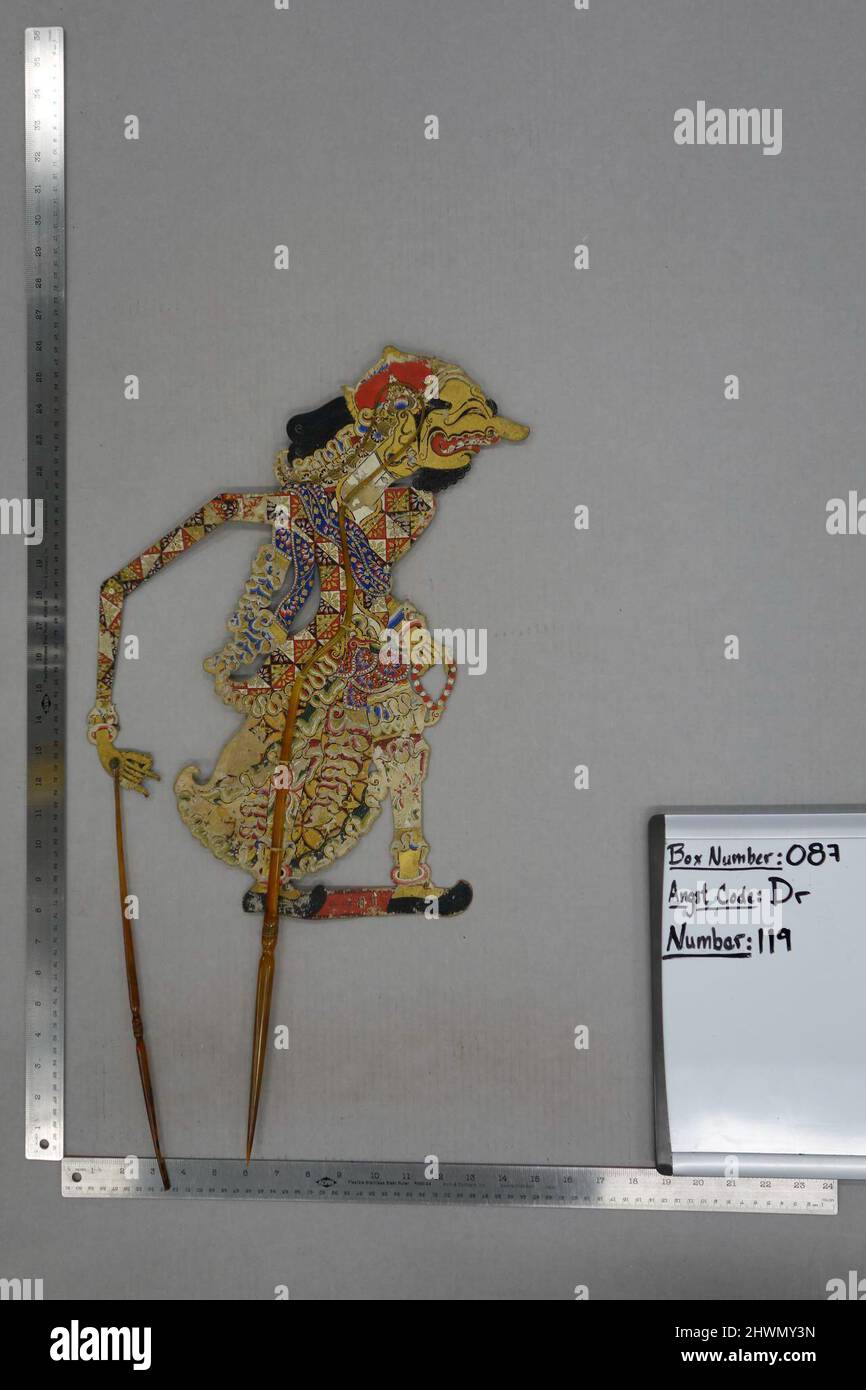 Shadow Puppet (Wayang Kulit) of Durna, from the set Kyai Drajat Stock ...