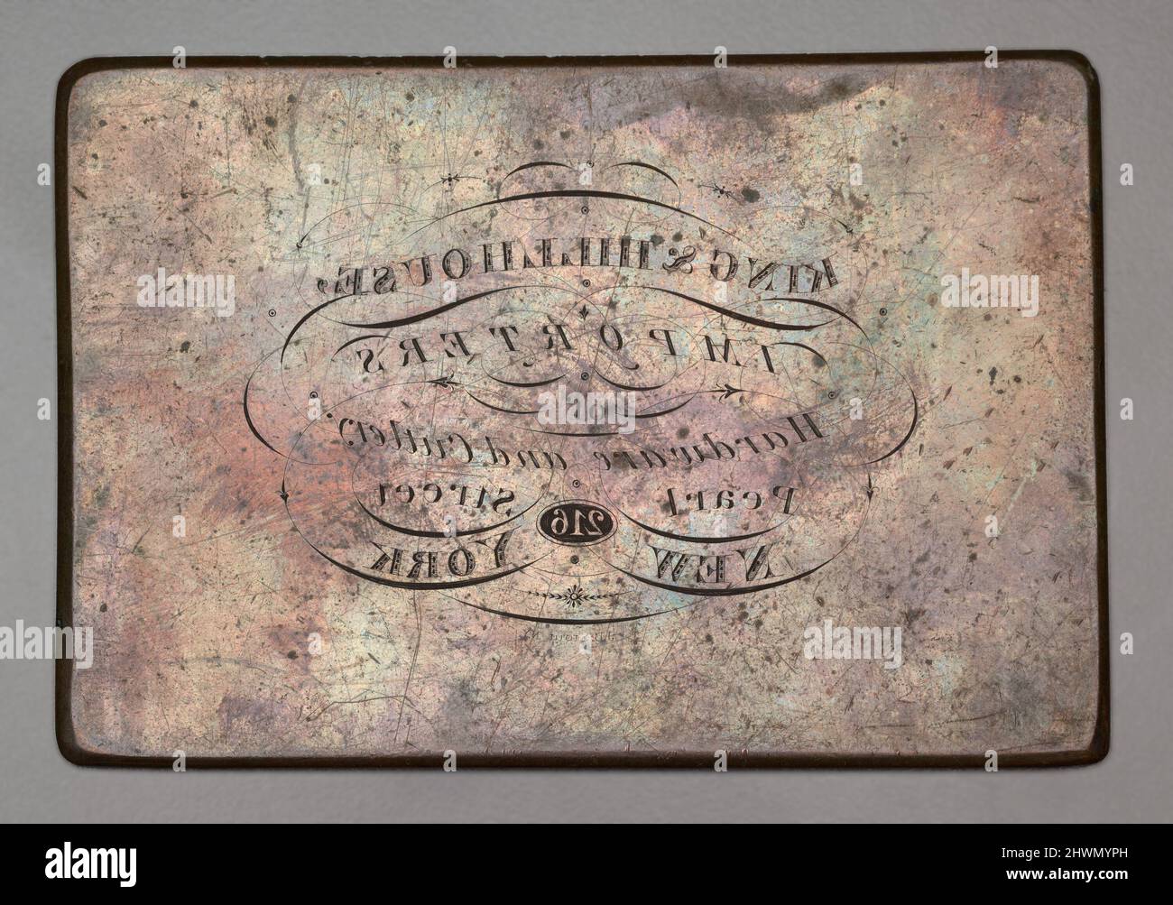 Copper plate for a business card. Artist: Unknown Stock Photo - Alamy