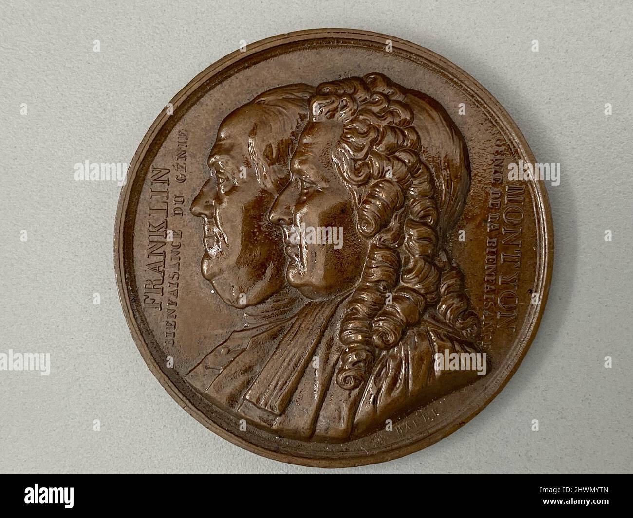 Medal of Society of Franklin and Montyon. Subject: Antoine Jean ...