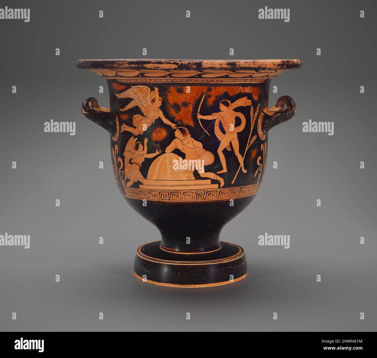 Bell Krater: A, Orestes at the Altar of Apollo at Delphi; B, Three ...