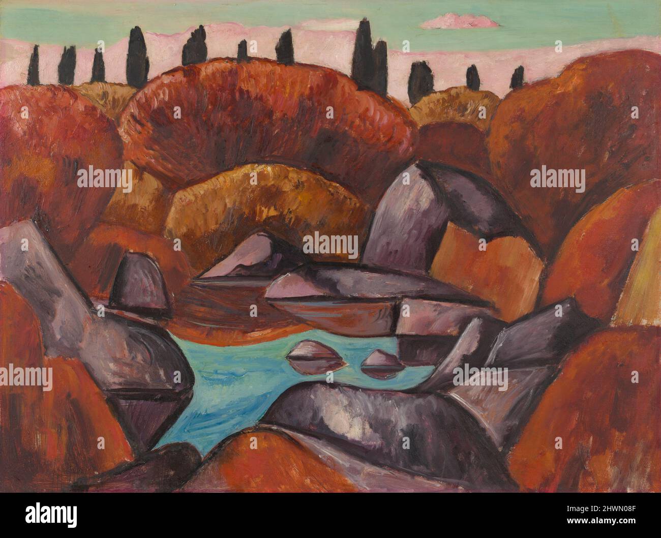 Flaming Pool—Dogtown. Artist: Marsden Hartley, American, 1877–1943 ...