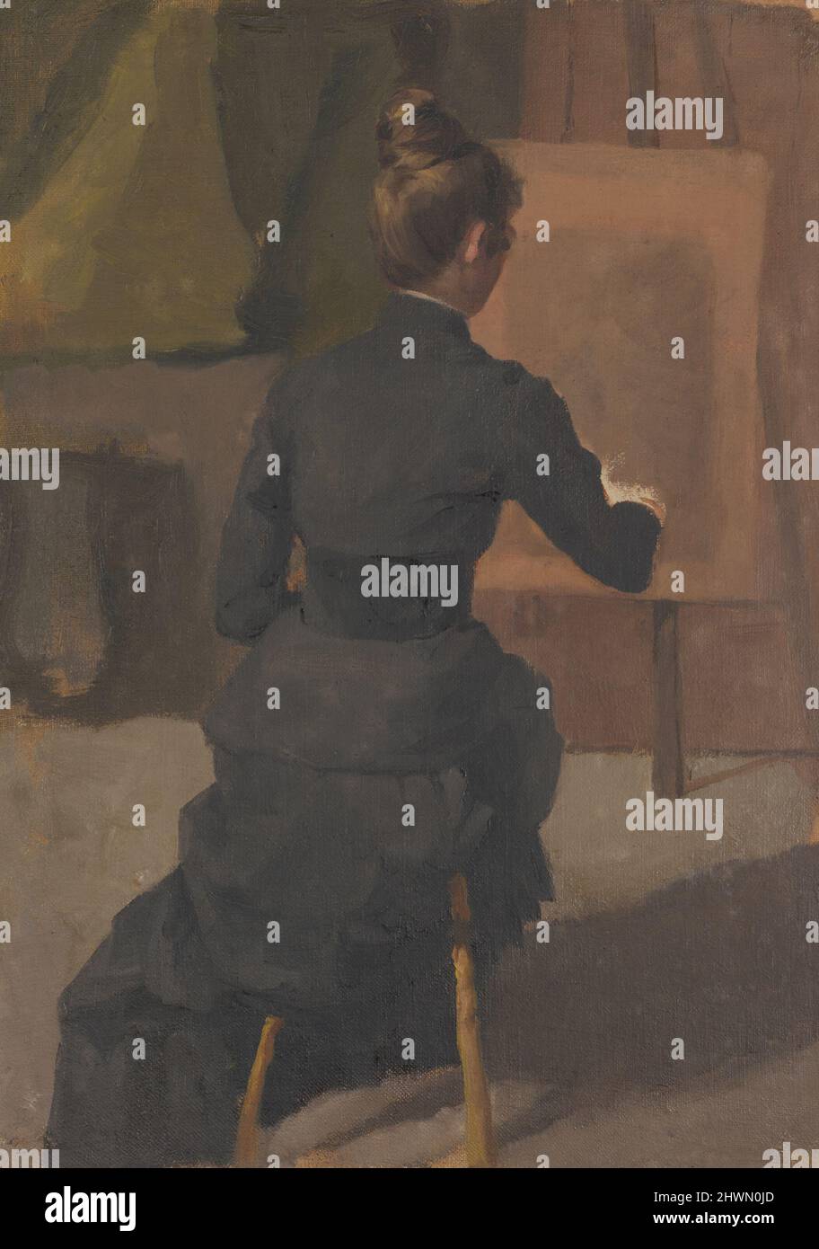 Woman Seated at an Easel. Artist: Emma H. Bacon, American, 1848–1942 ...