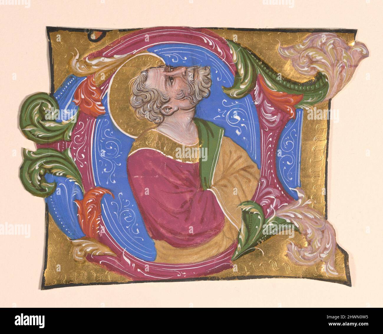 Bearded Saint in an Initial “C”. Cutting from a Gradual(?). Artist ...