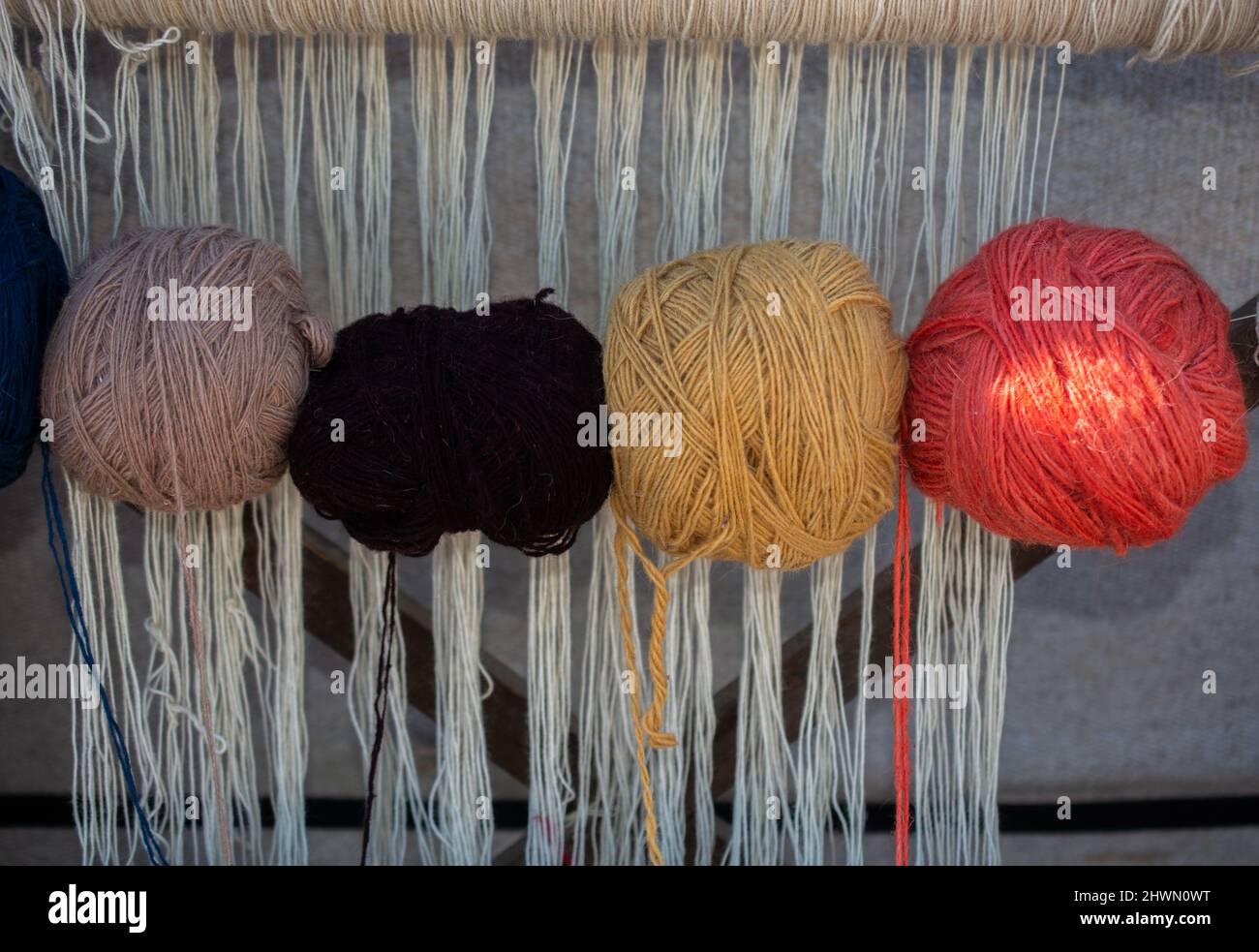 Sets of rolls or spools of colotful string thread Stock Photo - Alamy