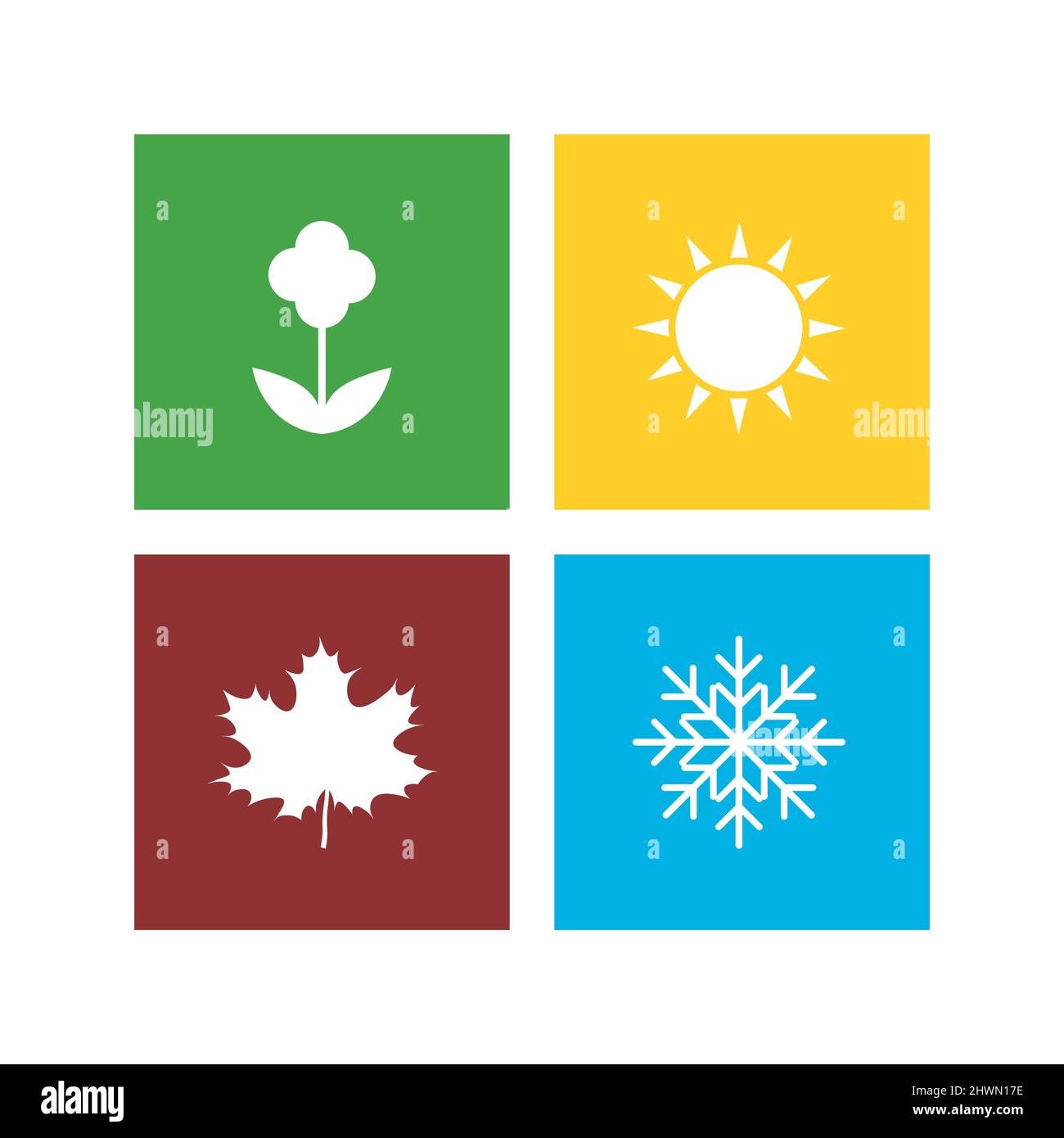 4 seasons concept illustration hi-res stock photography and images - Alamy