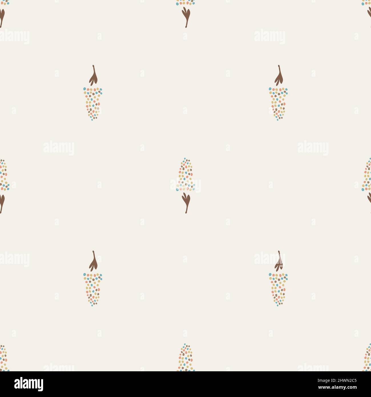 Gender neutral sprigged foliage seamless vector background. Simple ...