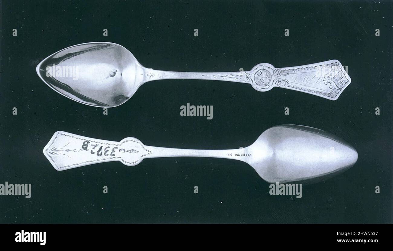 Seven teaspoons. Maker: Hall, Hewson and Brower, active ca. 1846 - 1852 ...