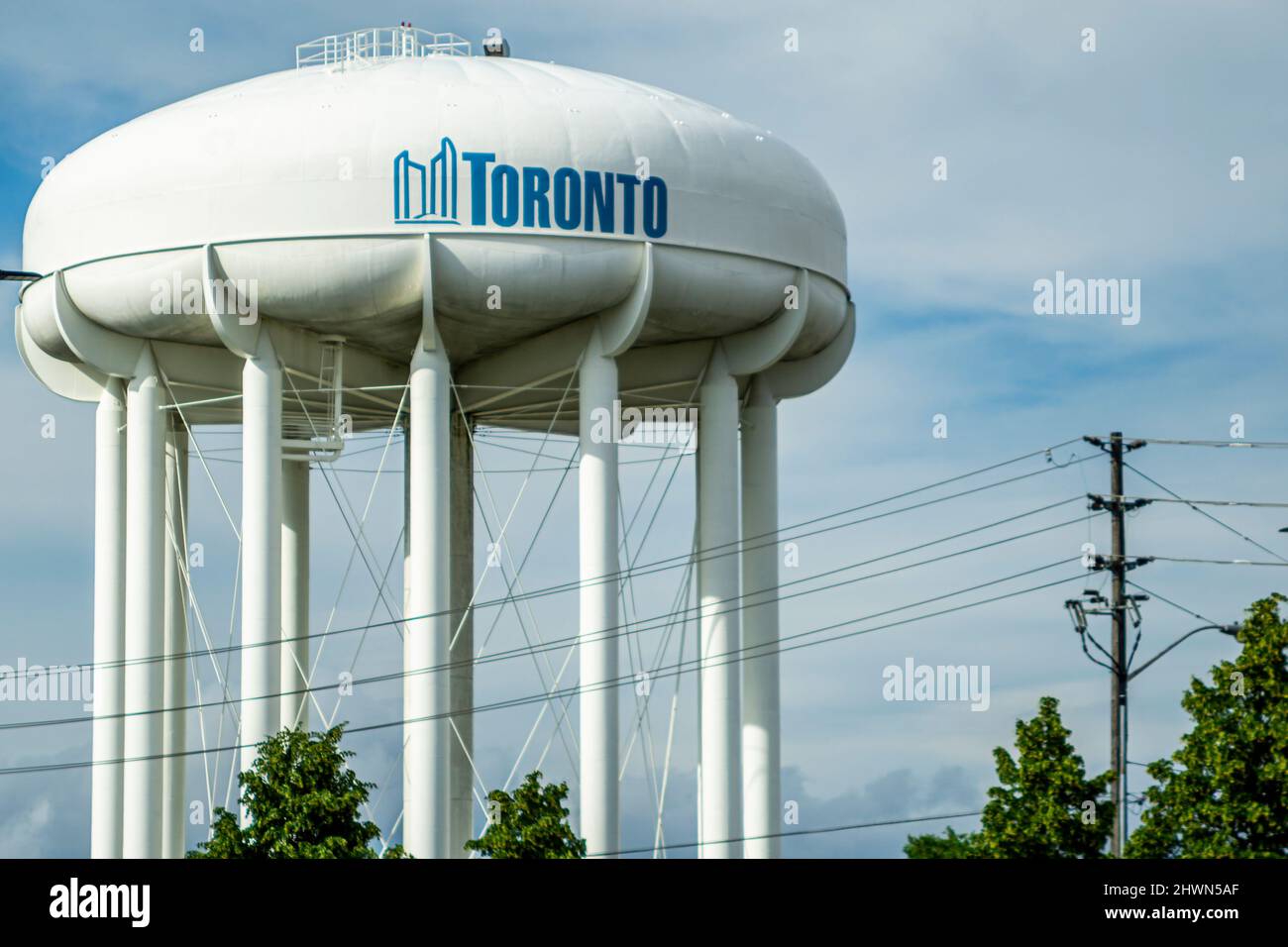 Toronto, Canada, July 2021 - A view of the 45 meter Water Tower located ...