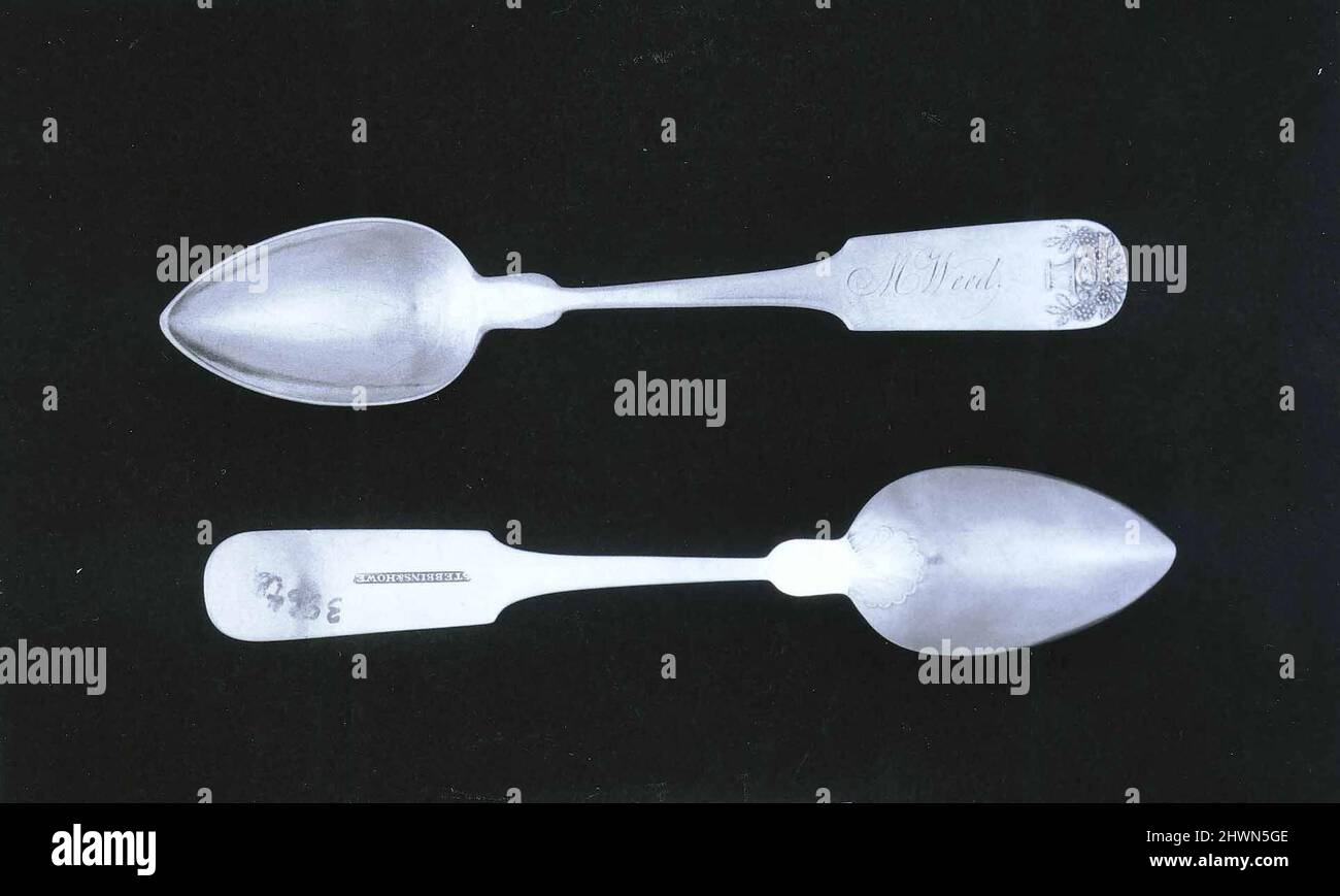 Five Teaspoons. Maker: Stebbins and Howe, active ca. 1827 - 1834 Stock ...