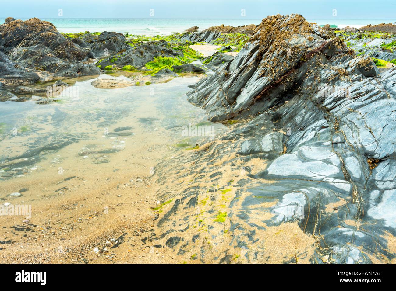 Dramatic National Trust,unspoilt beach cove,interesting rock formations ...