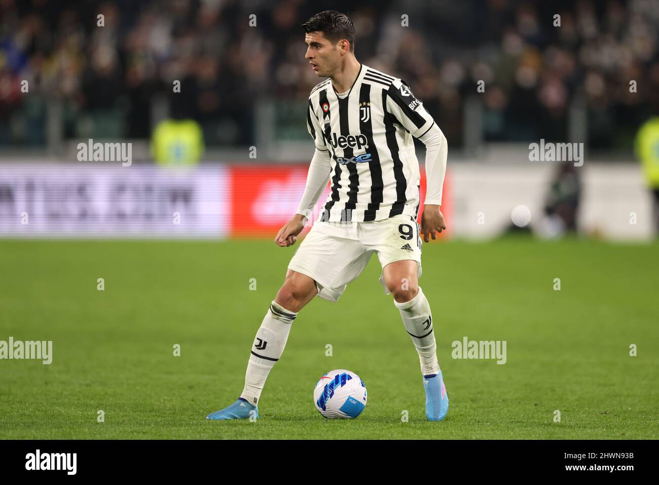 Turin, Italy, 6th March 2022. Alvaro Morata of Juventus during the Serie A match at Allianz ...