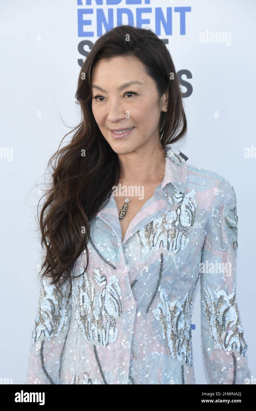 Michelle Yeoh arrives at the 2022 Film Independent Spirit Awards held ...