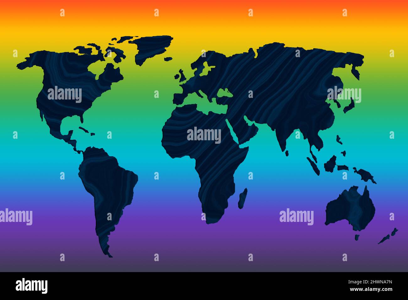 Flat Globe Map Continents