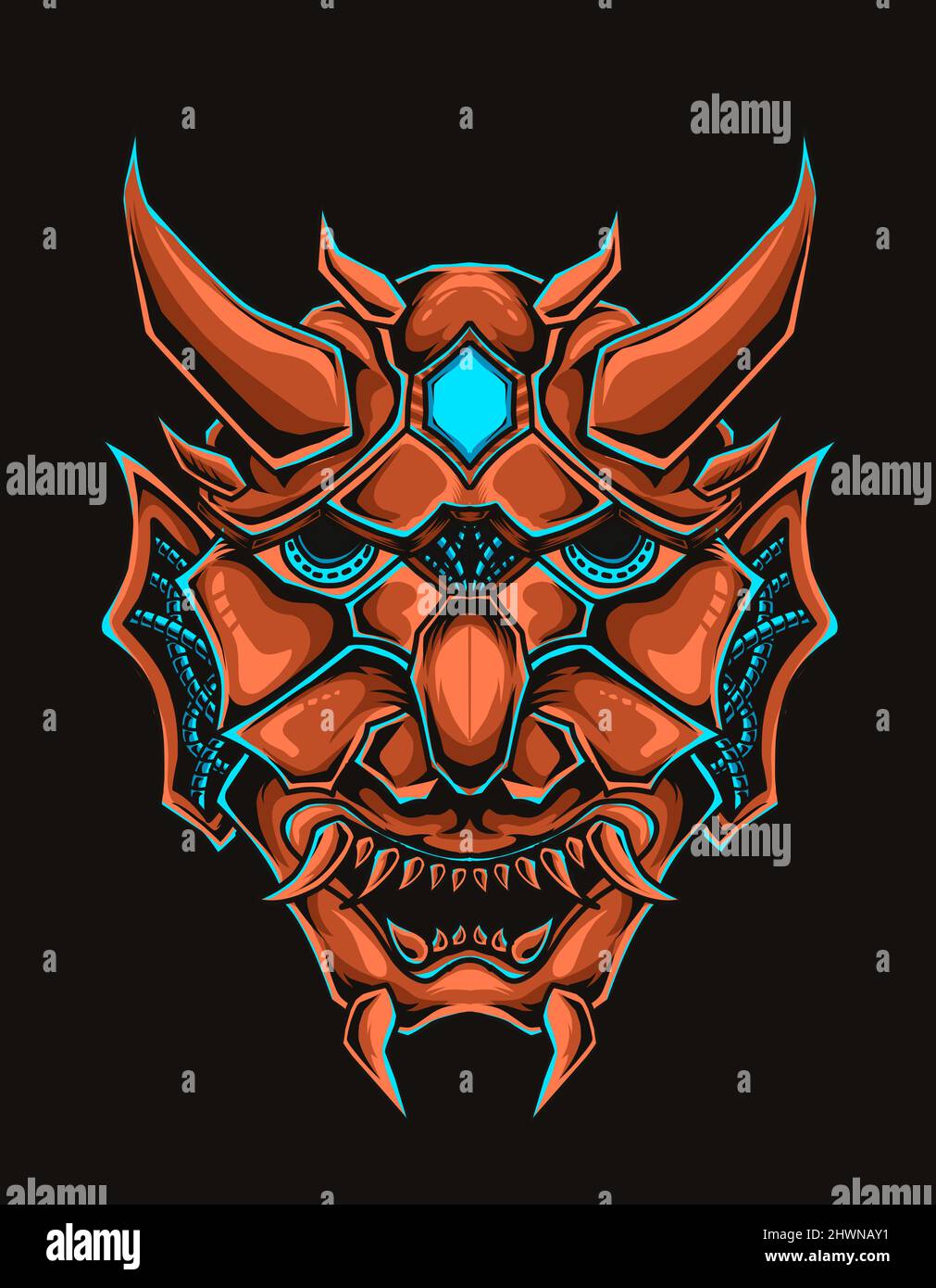 illustration vector oni mask robotic style Stock Vector Image & Art - Alamy