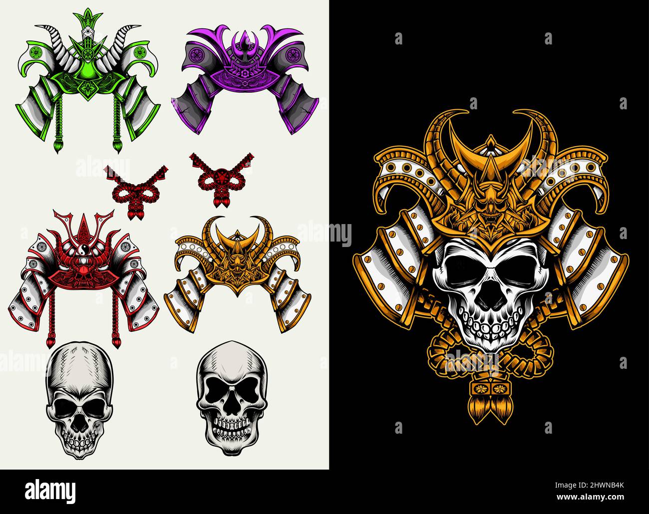 Antique samurai helmet Stock Vector Images - Alamy