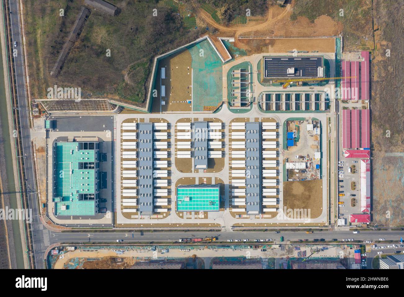 Aerial photo taken on March 4, 2019 shows the Jiangbei Energy storage ...