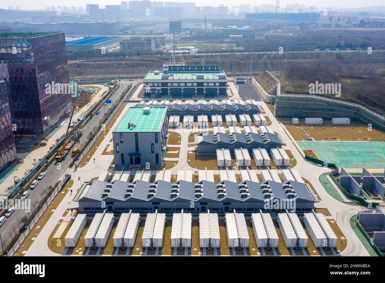Aerial photo taken on March 4, 2019 shows the Jiangbei Energy storage ...
